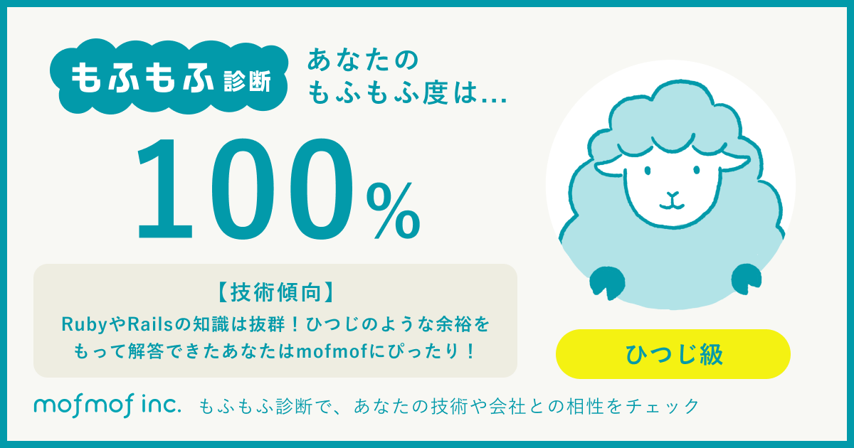 もふもふ診断問題 | 月額制受託開発の株式会社mofmof