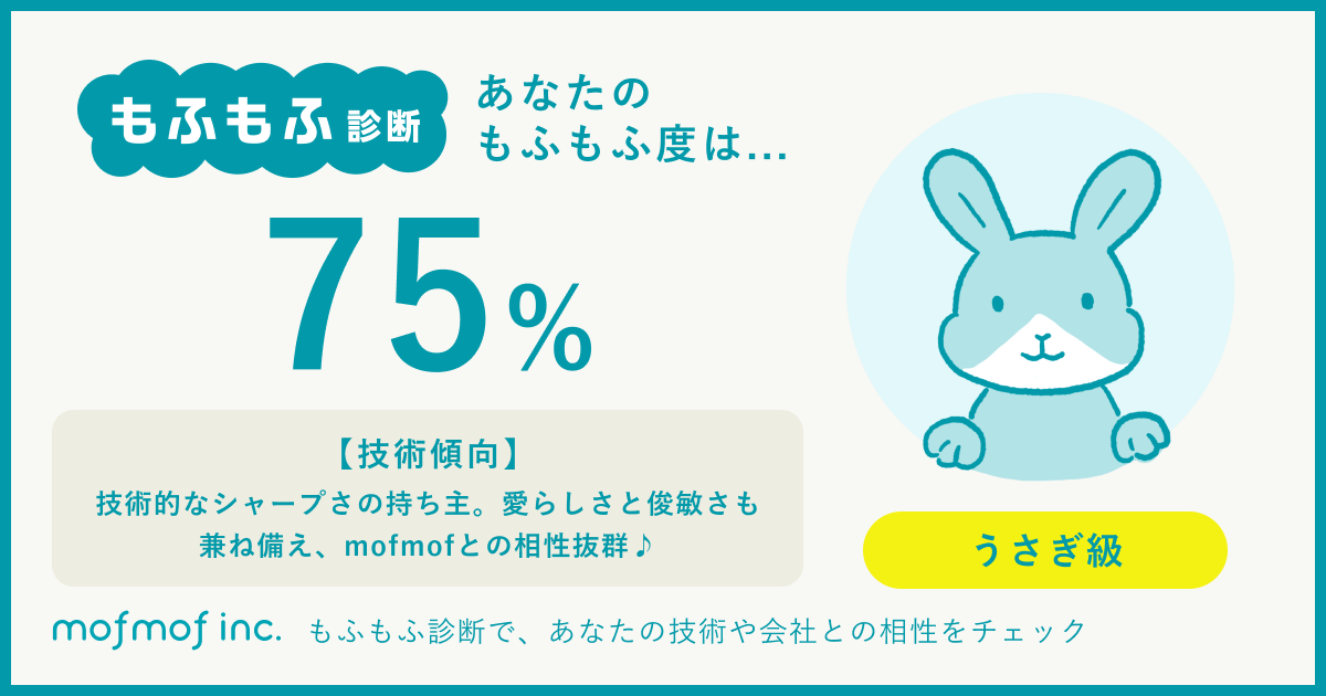 もふもふ診断問題 | 月額制受託開発の株式会社mofmof
